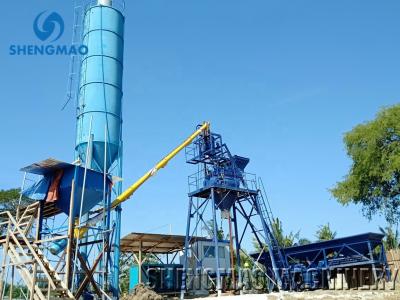 China Wet Dry Stationary Concrete Batching Plant Portable Mixed Cement RMC Plant for sale