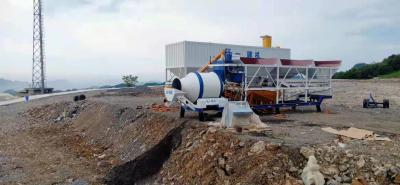 China Trailer Mixer Mobile Concrete Batching Plant Mix Mini Small Portable Machine for sale