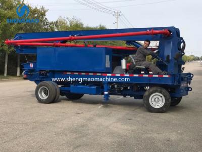 China Small Trailer Concrete Mixing Plant 14m Mobile Sprayer Placing Boom for sale