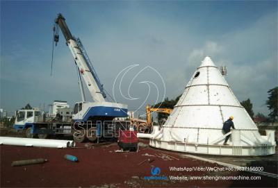 China Large cement powder storage bins cement silo with level indicator and screw conveyor on sale for sale