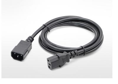 China Best copper C14 Plug to C13 extension Power Cord 18AWG 10A/250V 1.5m-10m Connector for sale