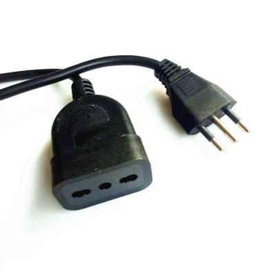 China Italy 3pin black extension power cord  0.5m1m2m3m-10m copper power extension cable for sale