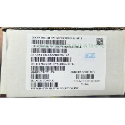 China ISSI 4Mbit 8bit Static Ram Chip Static Random Access Memory IS61WV5128BLL-10TLI for sale