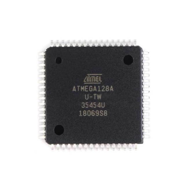 ATmega128A-AU microcontroller top view