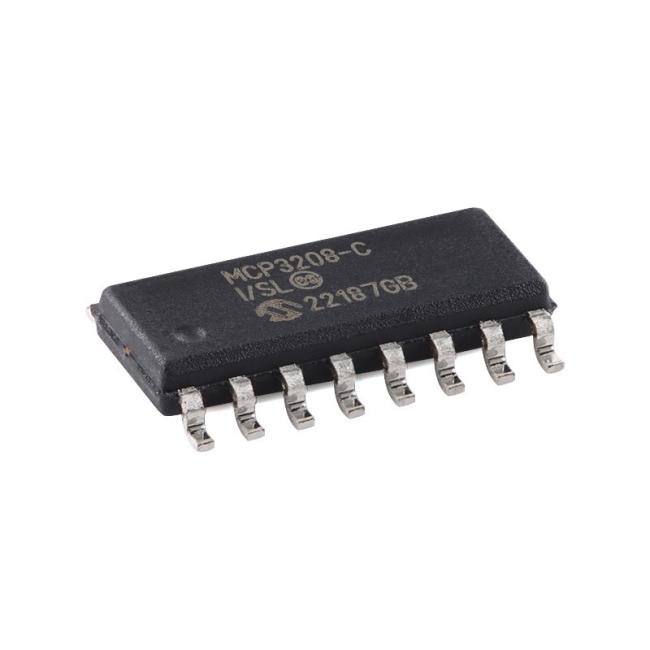 MCP3208-CI/SL integrated circuit close-up view