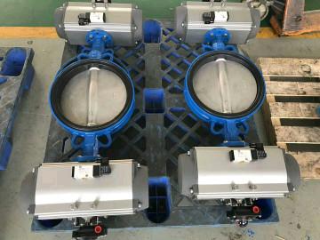 China Válvulas de Butterly con control neumático del cilindro del actuador rotatorio en venta