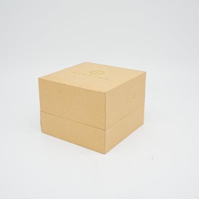 China Single Compartment Watch Packaging Boxes Velvet Interior Embossed Packaging Boxes Yellow for sale