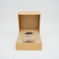 China Single Compartment Watch Packaging Boxes Velvet Interior Embossed Packaging Boxes Yellow for sale