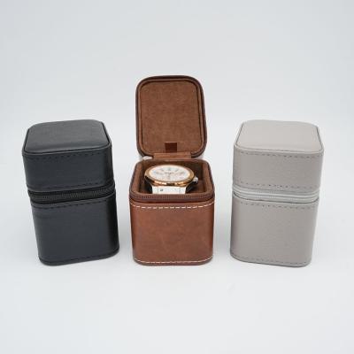 China Customized Small Watch Boxes Black / Brown / Grey Single Watch Box Recyclable for sale