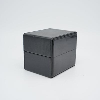 China Biodegradable Watch Packaging Boxes Shockproof Snap Box Black With Velvet Liningmaterial for sale