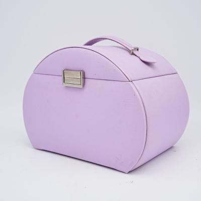 China Custom Cosmetic Storage Case Purple Makeup Mirror Case With Velvet Lined Interior for sale