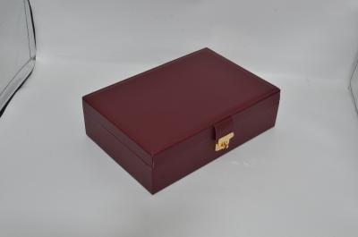 China Dark Red Decorative Jewelry Boxes Durable Necklace Gift Box Featuring Velvet Foam Insert for sale
