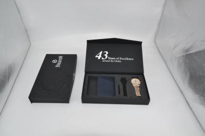 China Lid Closuretype Watch Packaging Boxes Shock Absorbent Protectionlevel Black Color Durable and Stylish Packaging Solution for sale