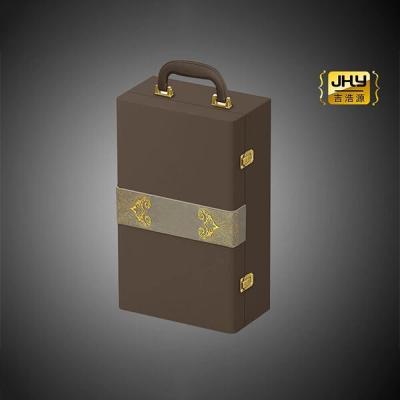 China Black Luxury Wine Packaging Box Logo Printing Wine Gift Boxes Foldable for sale