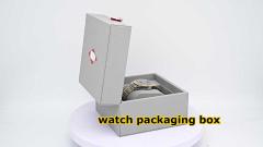 Luxury Textured Custom Logo Watch Box, Elegant Branded Packaging for Upscale Watches