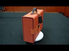 Luxury Orange Leather Wine Box, Premium Textured Storage Case for Gifting & Wine Collection