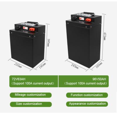 China Electric Bicycle Lithium Ion 72 Volt Lifepo4 Battery Pack 10ah 40Ah 50Ah 60Ah 100Ah for sale