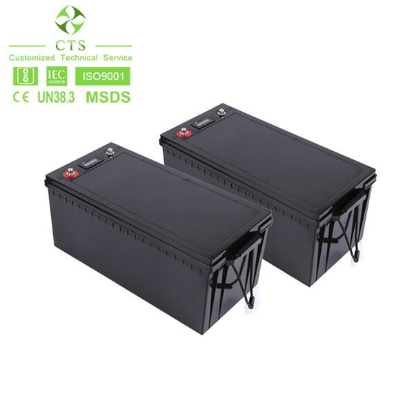 Quality LCD Display 12.8V 200Ah Lithium RV Deep Cycle Battery For Camper for sale
