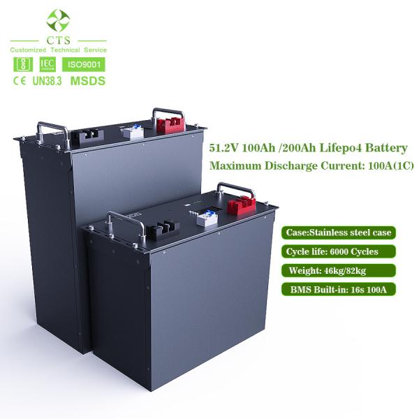 Quality Off Grid Solar Power System Lifepo4 Lithium Ion Battery 48v 96v 192v 100ah 200ah for sale