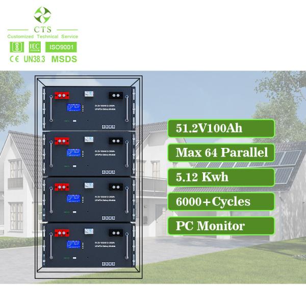 Quality Off Grid Solar Power System Lifepo4 Lithium Ion Battery 48v 96v 192v 100ah 200ah for sale