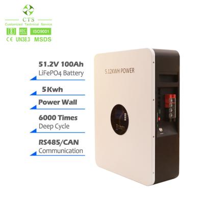 Cina Batteria al litio domestica 51.2v 100ah 200ah di immagazzinamento dell'energia del powerwall di CTS 48v 5kwh 10kwh Lifepo4 in vendita
