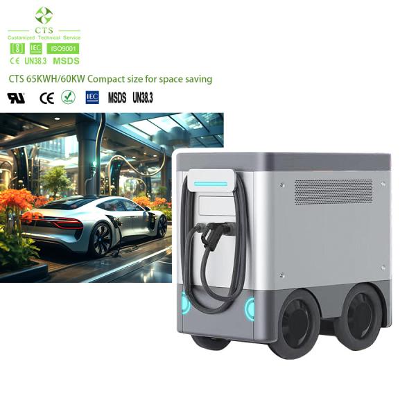 Quality 141KWH 161KWH CTS 65KW Mobile CCS1 CCS2 Stackable Battery EV Charger OCPP for sale