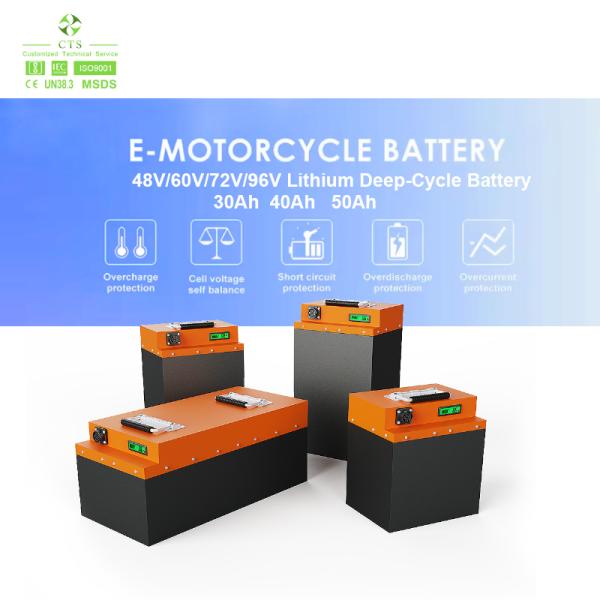 Quality 60V/72V 30Ah-100Ah Lithium Battery for Delivery E-bike with 1000+ Cycle Life and Customizable Voltage for sale