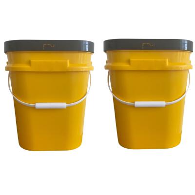 China Square Bucket Lid and Handle HDPE Plastic Pail for Coffee Bean Storage Accessories for sale