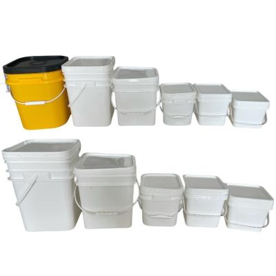 China Square Bucket Lid and Handle HDPE Plastic Pail for Coffee Bean Storage Accessories for sale