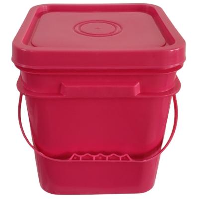 China Square Bucket Lid and Handle HDPE Plastic Pail for Coffee Bean Storage Accessories for sale