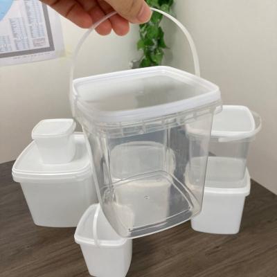 Cina Contenitore di plastica da 1 litro a scatola quadrata con tappo per la stampa a trasferimento di calore e GAP approvato in vendita