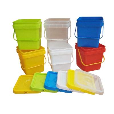 China Vierkante plastic emmer met deksel Custom kleurenprinten Warmteoverdracht Dikte 1,0-2,5 mm Te koop