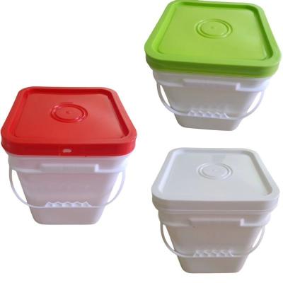 China 1.0 tot 2,5 mm Dikte Vierkante kleur Plastic Bucket Bucket met gemakkelijk open en dicht deksel Te koop