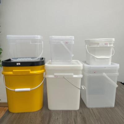 China Square Colors PP Plastic Bucket with Easy Open and Close Lid Round or Square Design for sale