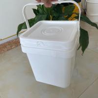 China Silk Screen Printing Square Plastic Bucket with Lid and Handle for sale