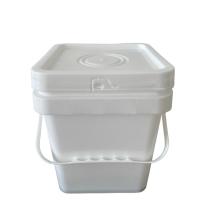 China Silk Screen Printing Square Plastic Bucket with Lid and Handle for sale