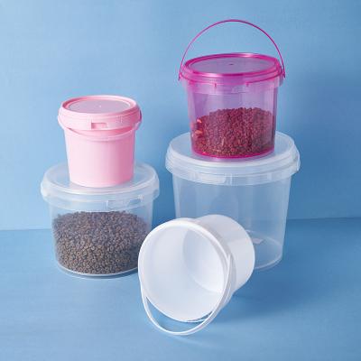 China Sticker Label Print Method 1L Plastic White Bucket with Lid and Handle for sale