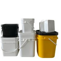China Industrial Plastic Bucket with Handle Lid Multi-function Square Bucket for sale