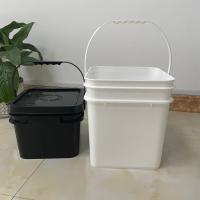 China Industrial Plastic Bucket with Handle Lid Multi-function Square Bucket for sale