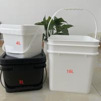 China Industrial Plastic Bucket with Handle Lid Multi-function Square Bucket for sale
