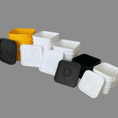 China Convenient Square Plastic Bucket with Lid and Handle 1L 2L 3L 4L 5L 6L 7L 8L 9L 10L for sale