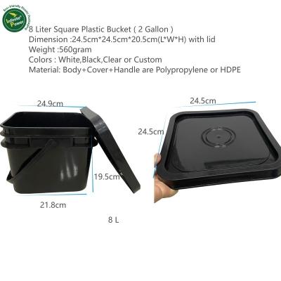 Cina Barattolo in plastica quadrata trasparente in polipropilene 15L con tappo e maniglia in vendita