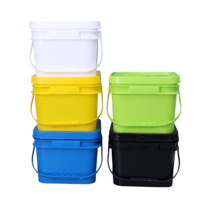 China Pet Food Container Tamper Proof Square Plastic Bucket for Yogurt Butter Ice Cream for sale
