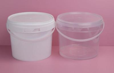 China 500ml/750ml/1000ml Small Food Grade Round Plastic Buckets with Sealed Lids and Material for sale
