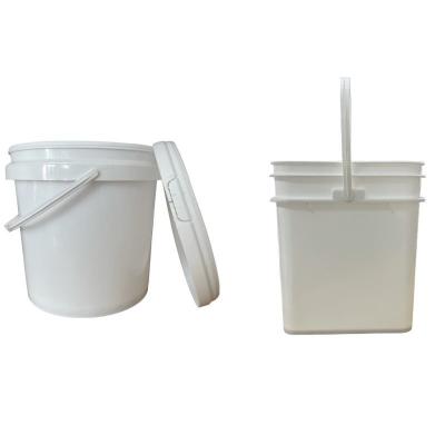 中国 シルクスクリーン印刷 5 ガロン 20 リッター 白い四角形のプラスチックバケツ 食品包装 販売のため