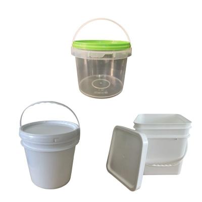 China Printing Silk Screen/Heat Transfer/IML 1L-5L Clear Transparent Plastic Bucket with Lid for sale