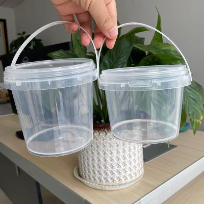 China Printing Silk Screen/Heat Transfer/IML 1L-5L Clear Transparent Plastic Bucket with Lid for sale