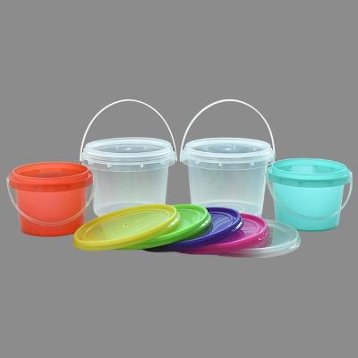 China Printing Silk Screen/Heat Transfer/IML 1L-5L Clear Transparent Plastic Bucket with Lid for sale