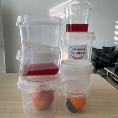 Cina 1.0 a 2.5 mm Spessore secchio di plastica con coperchi e maniglie per imballaggi personalizzati in vendita