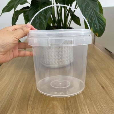 Cina 500 ml 1L 2L 3L 4L 5L Bucket di plastica trasparente Bucket rotondo per un design durevole e robusto in vendita